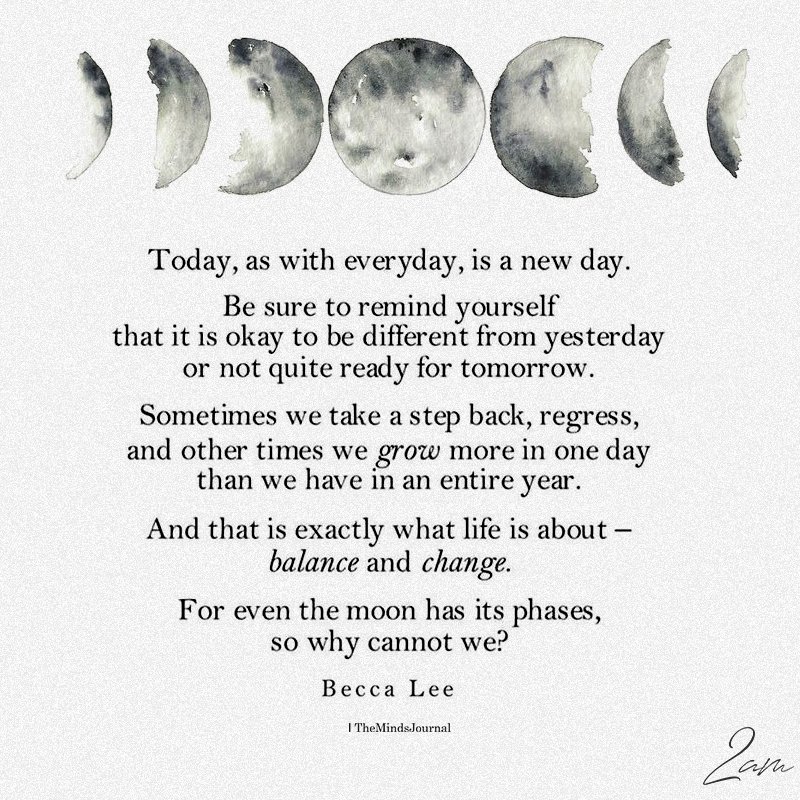 Today, As With Everyday, Is A New Day. Be Sure To Remind Yourself